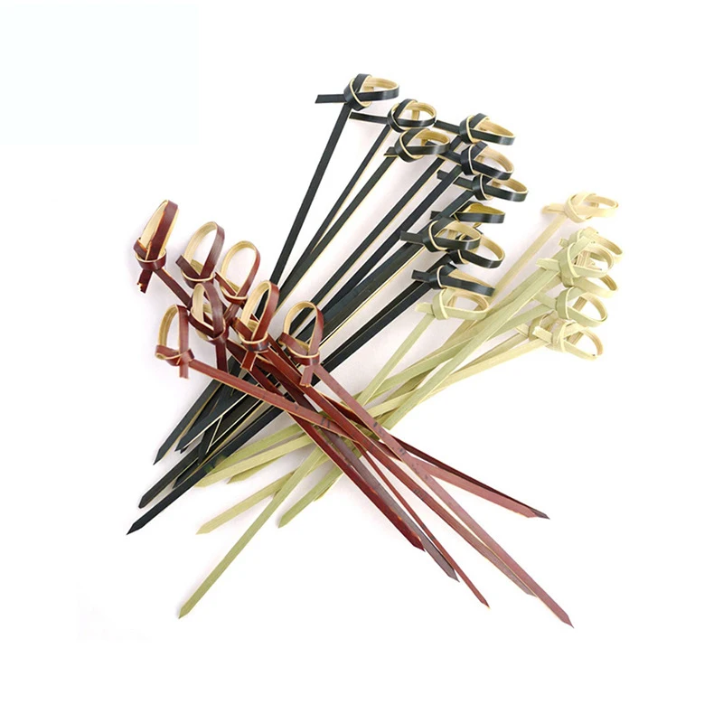 Free Sample Stick Disposable Bamboo Fruit Cocktail Knot Skewer In Bulk ...