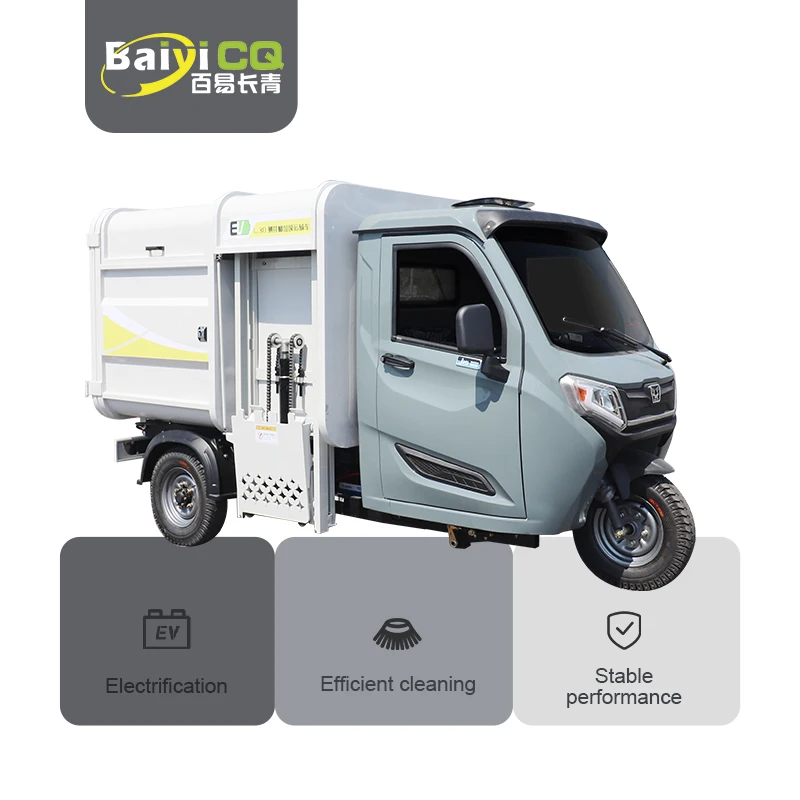 New Energy Electric Three-wheeled Compactor Garbage Truck Side Loading ...