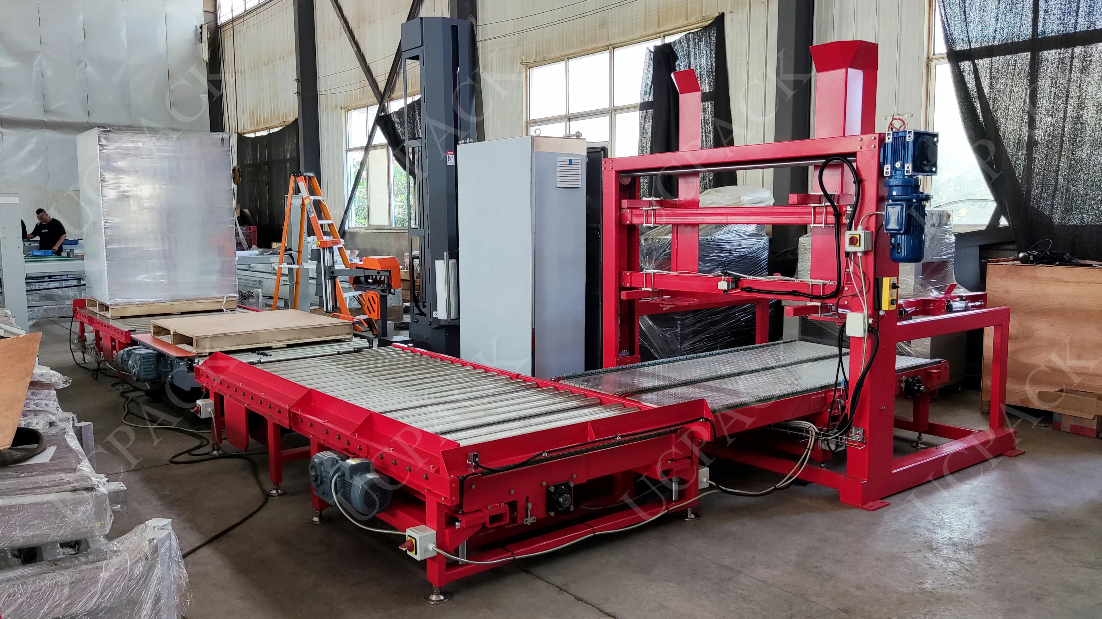 Triple Strand 3-Way Right Angle Pop-up Chain Transfer Conveyor