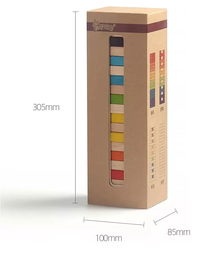 Wooden Stacking Building Blocks Game Early Educational Castle Balancing ...