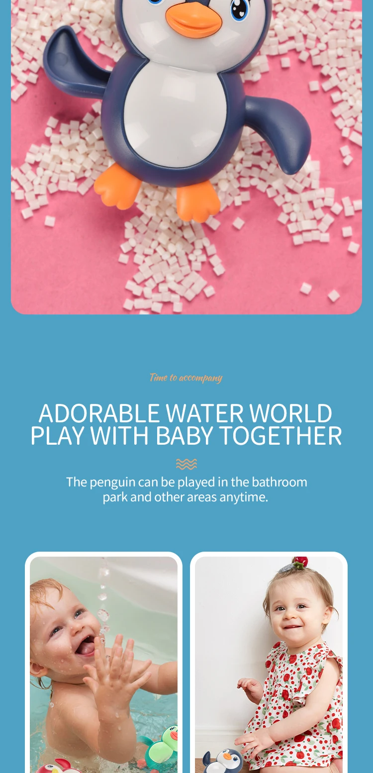 Adorable Baby Wind up Toy - Mini Cartoon Swim Penguin