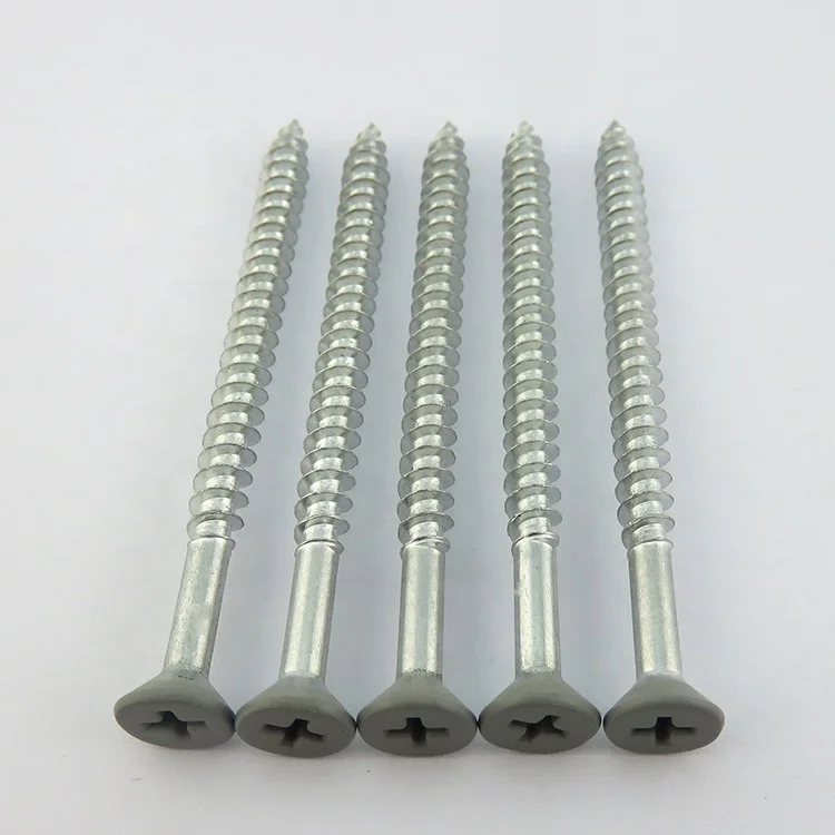 Coated Head White Zinc Plated Countersunk Wood Lag Screws Confirmate ...