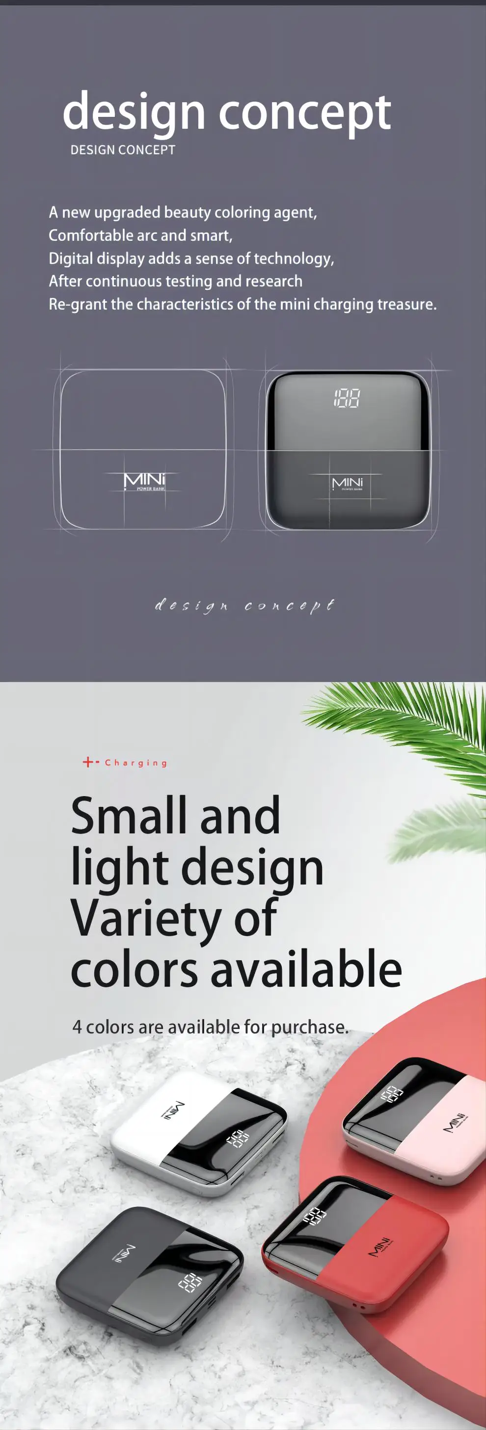 ABS Mini Power Bank 10000mah Dual USB Portable Charger ultra Slim ...