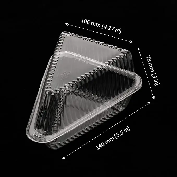 Clear Plastic Hinged Cake Slice Cheesecake Container Triangular Cake ...