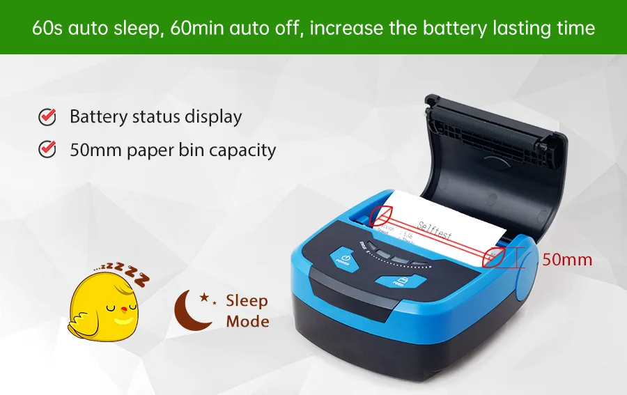 Mini 80mm Portable Thermal Bill Printer Handheld Pos Printer Wireless ...