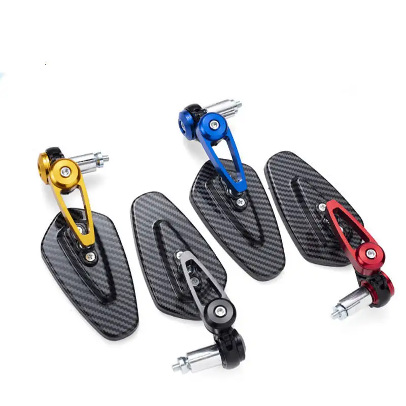 Universal Adjustable Motorcycle Rearview Mirror Blue Glass Handlebar ...