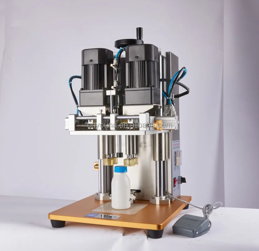 Semi Automatic Electric Plastic Glass Bottle Cans Jar Screwing Capping ...