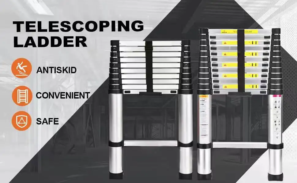 SURESTEP Folding Step Ladder - Aluminum Telescopic Extension