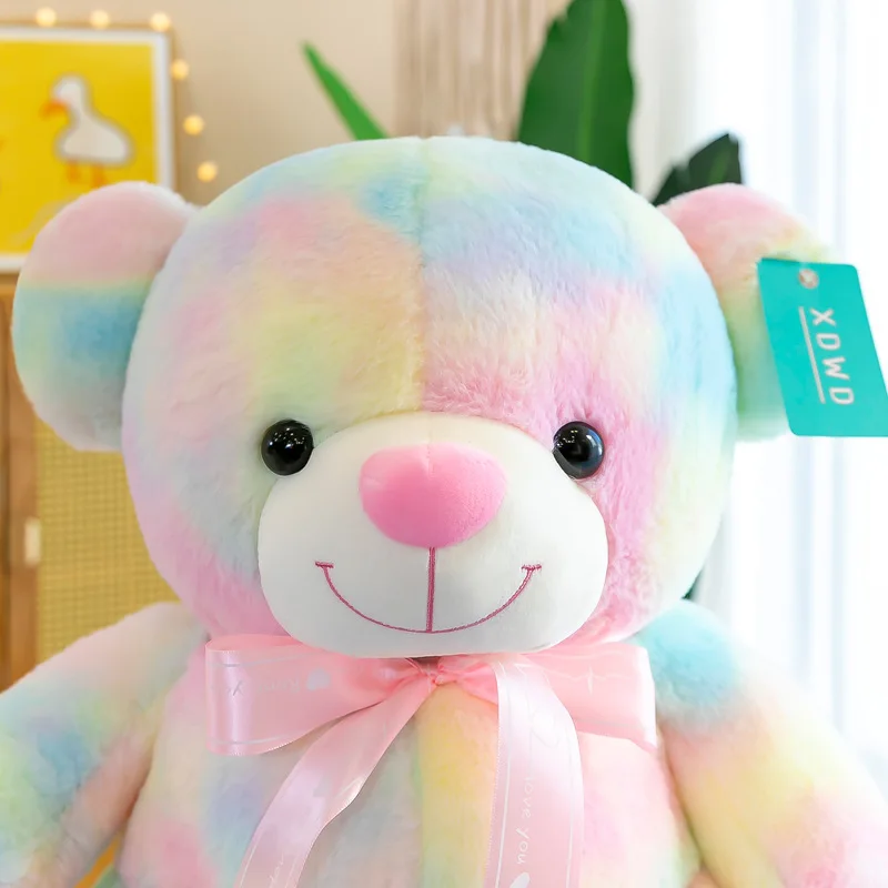 Mewaii Rainbow Hug Teddy Bear Plush Toy Skin-friendly Colorful Stuffed ...