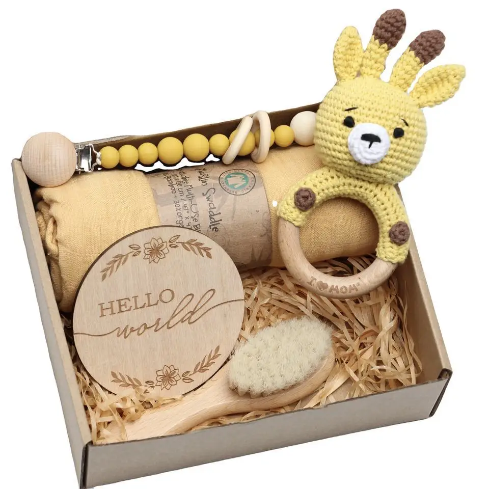 Wholesale Newborn Baby Essentials Gift Box Set With Blanket Rattle ...