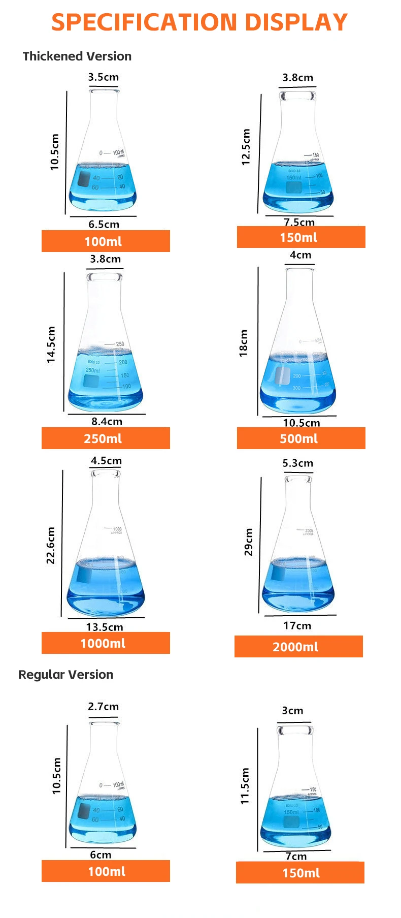 Bbsp Glass Erlenmeyer Flask With Joint Graduated Borosilicate Glass ...