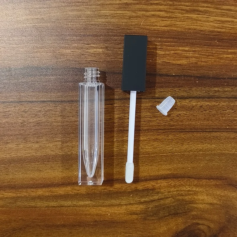 Empty Square Plastic Liquid Lipstick Container 7ml Frosted Clear Lip ...