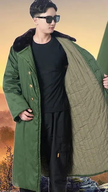 Hot Outdoor Long Coats Jacket Chinese Classic Army Green Overcoat Mens ...