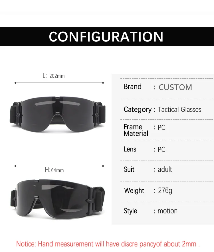 X800 Tactical Goggles Special Forces Windproof Paintball Glasses Men's ...