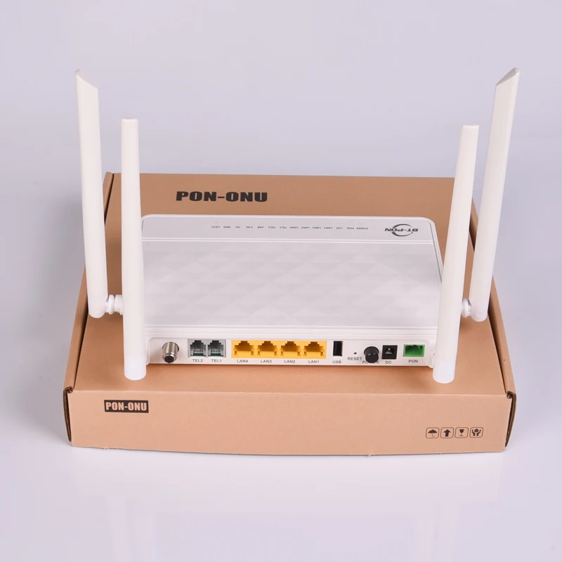 OEM FTTH Modem - Fiber Optic Xpon Ont Router Pon 4GE+VOIP