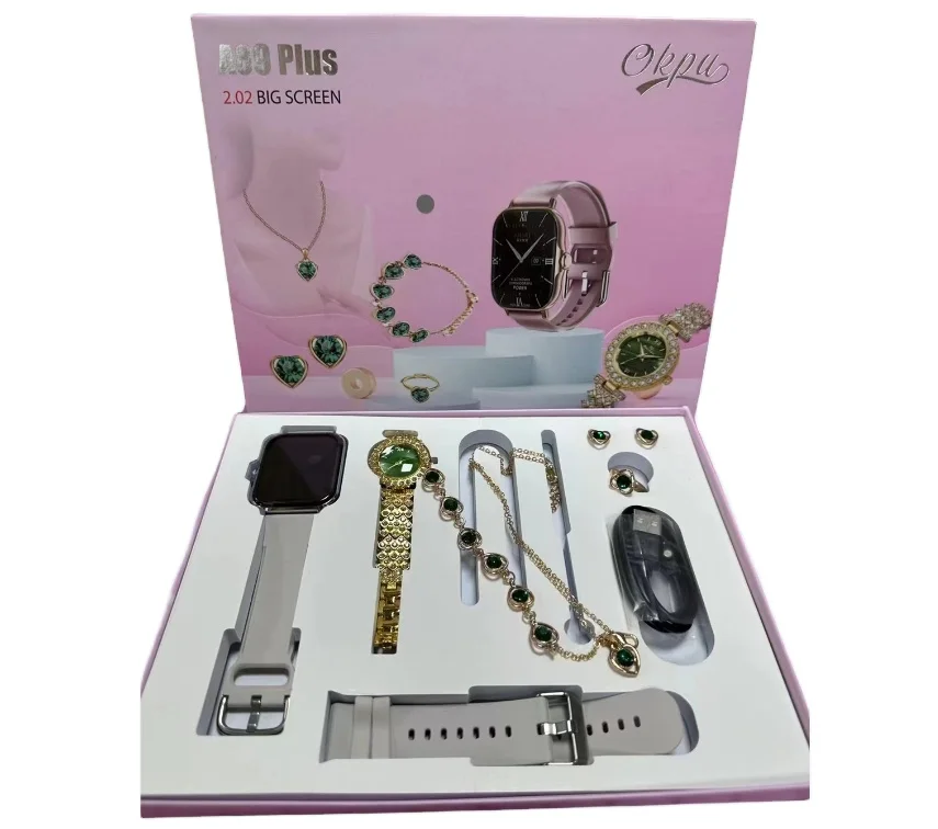 Lujo A89plus reloj inteligente 2024 collar pendientes pulsera anillo ...