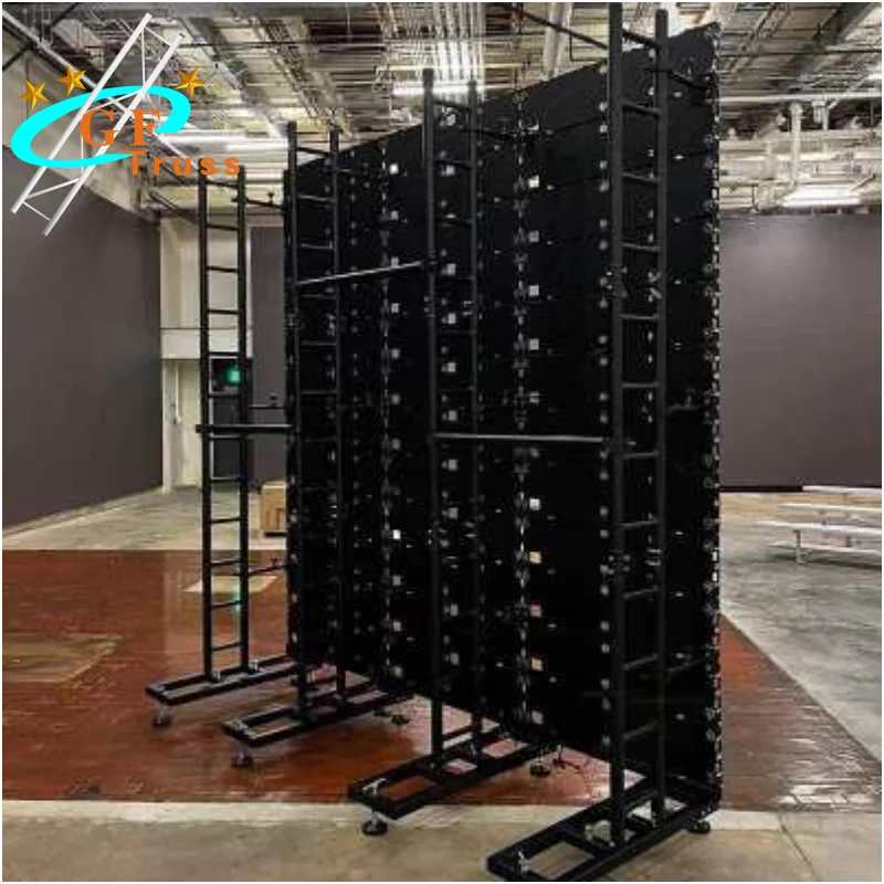Sliding LED Screen Truss Stand - Black Aluminum Support for Flexible ...