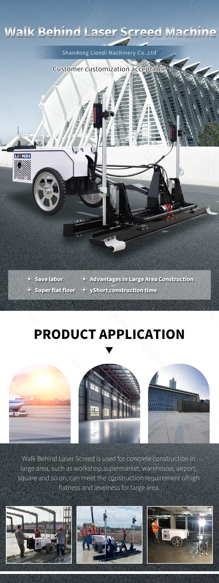 High Efficiency Concrete Road Laser Screed Handheld Manual Laser Screed ...