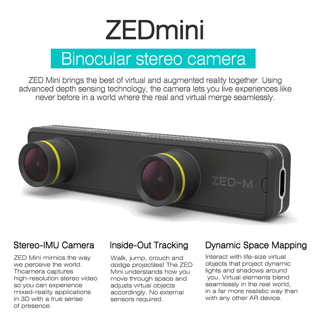 ZED Mini Mixed-Reality Camera Stereo-IMU Camera Inside-Out Tracking ...