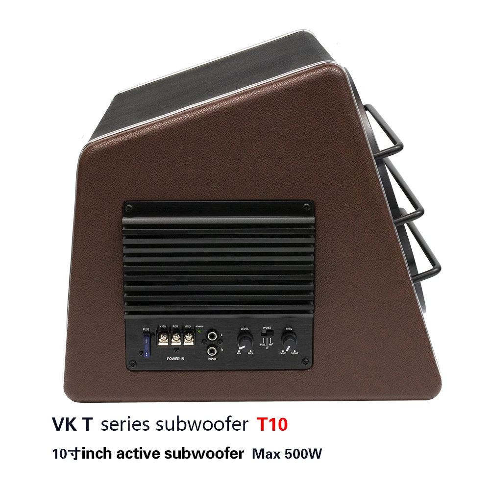 VK T10 1000W RMS Trapezoid 10 Inch Single Coil 12V DC MDF Black Car ...