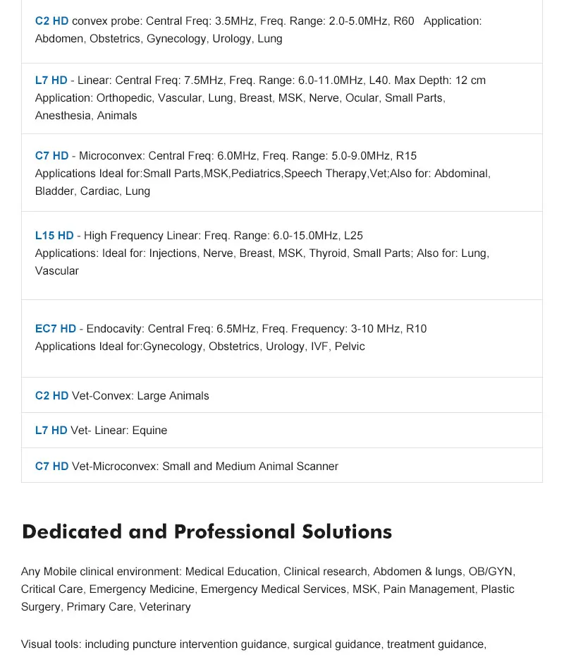 USB Ultrasound Medical Scans - Convex Linear Probe BMV MX9