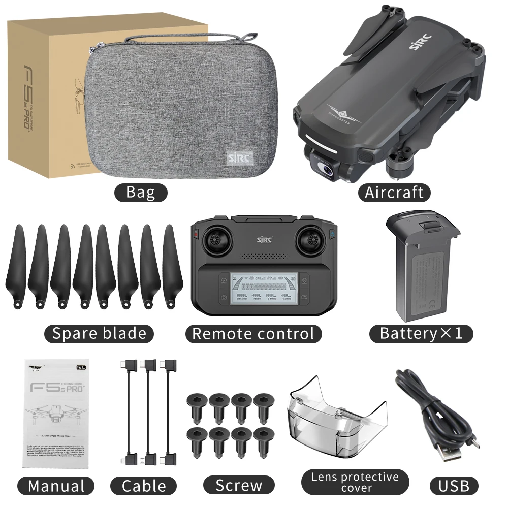 Sjrc F5s Pro+ 4k Dual Positioning Of Gps+ Optical Flow 2000mah Strong ...