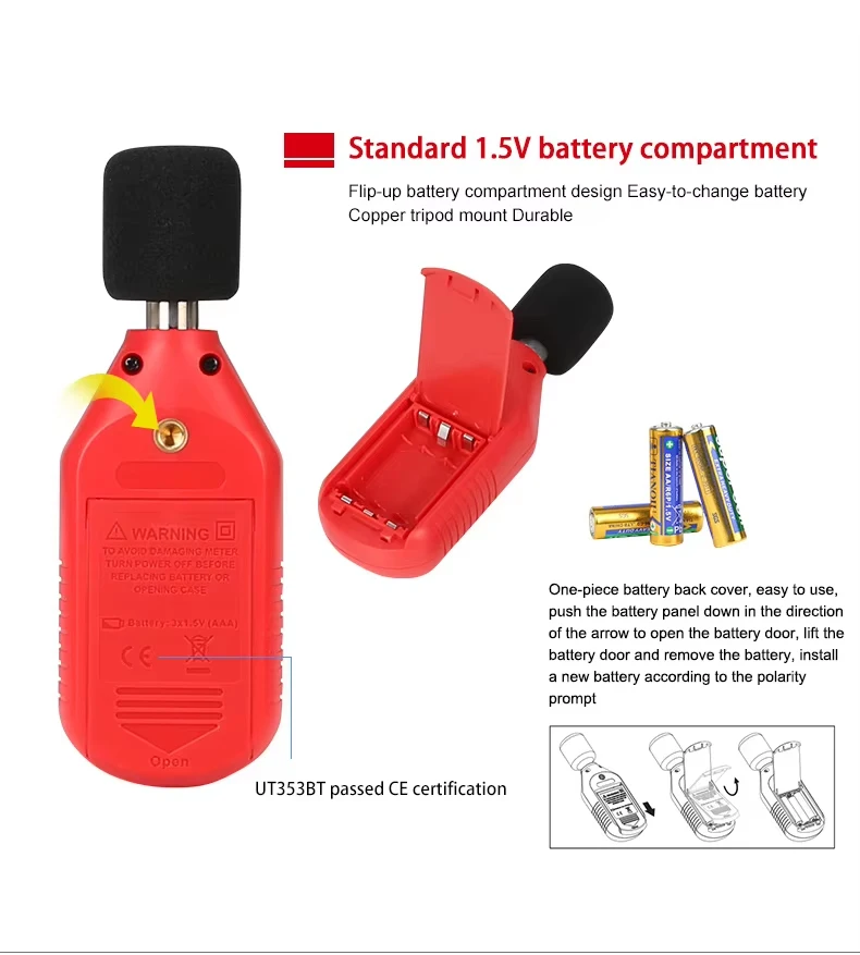 UNI-T UT353 Digital Decibel Meter Detector with Adjustable Sampling ...