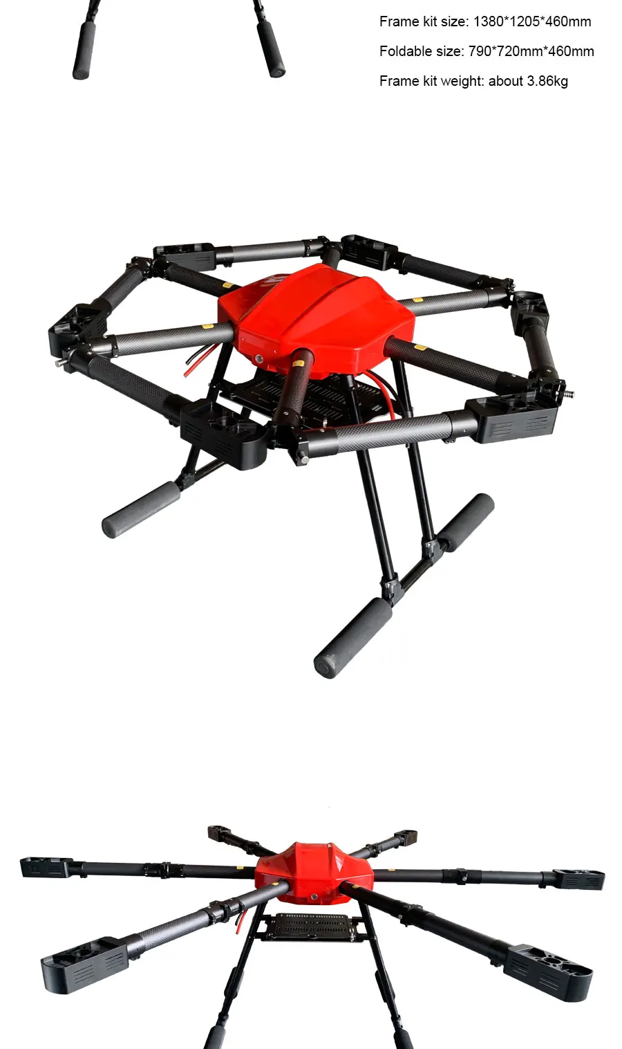 Hexacopter 1300mm Heavy Lift Uav Frame Kit 6-rotor Drone Delivery ...