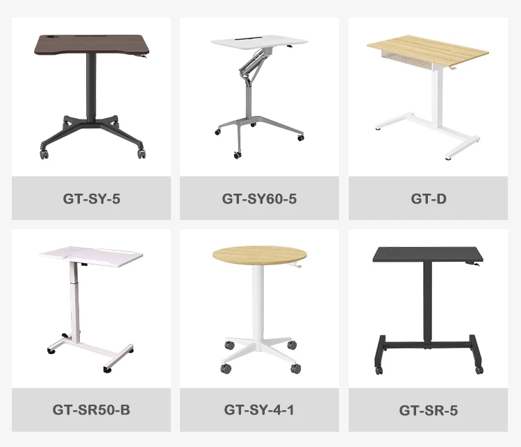 Portable Desk Pneumatic Gas Spring Lift Standing Desk Adjustable ...