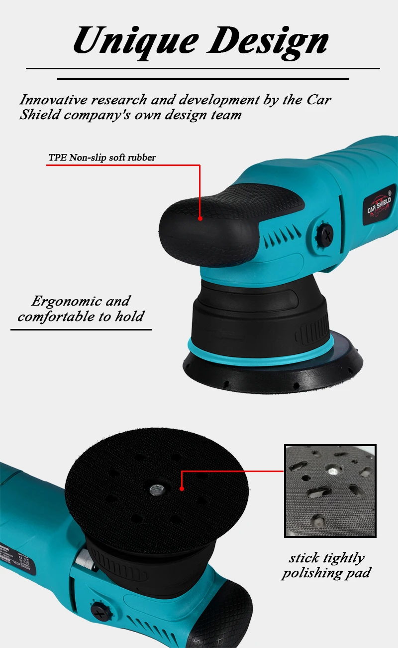 Car Shield Random Orbital Dual Action Car Polisher Machine 5 Inch 1000W ...