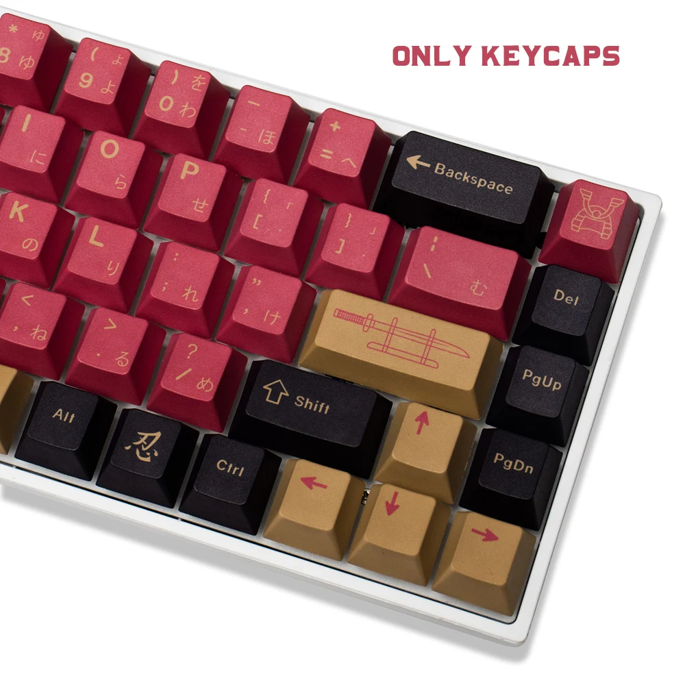 129 Keys GMK Red Samurai Clone Keycaps PBT Dye Sub Cherry Profile ...