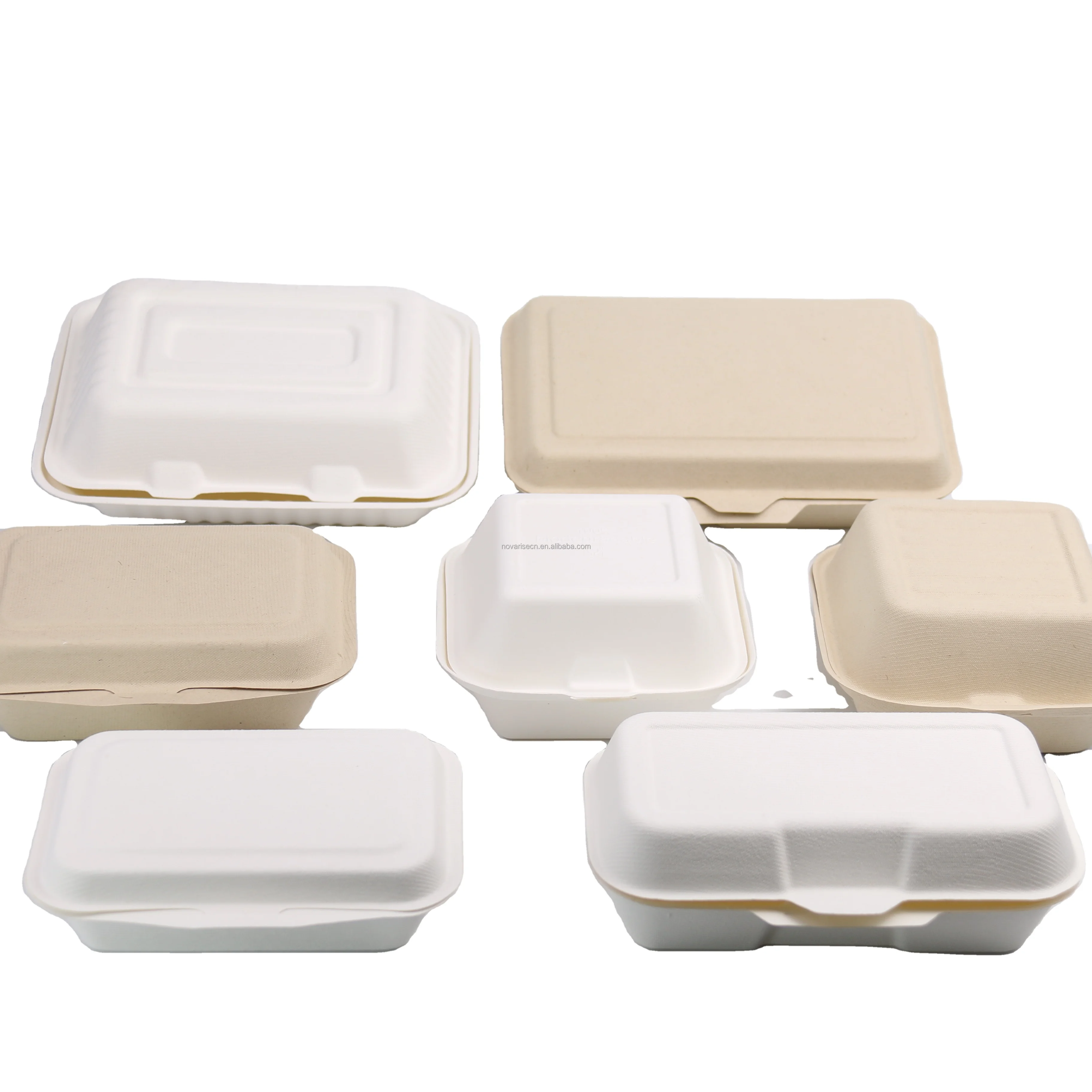 Disposable Biodegradable Sugarcane Pulp Fiber Bagasse Food Taco Box 3 ...