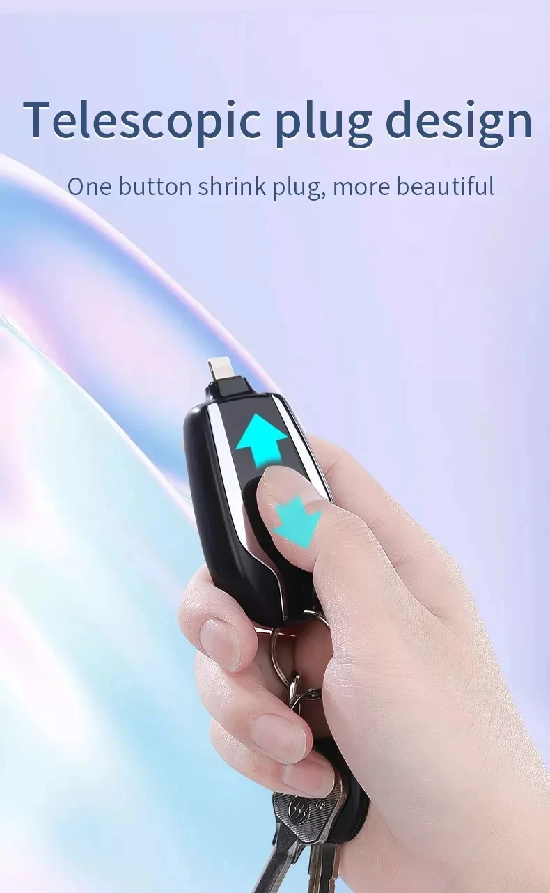 2024 Hot Selling Popular Mini Portable 1500mah Power Bank Key Chain For ...