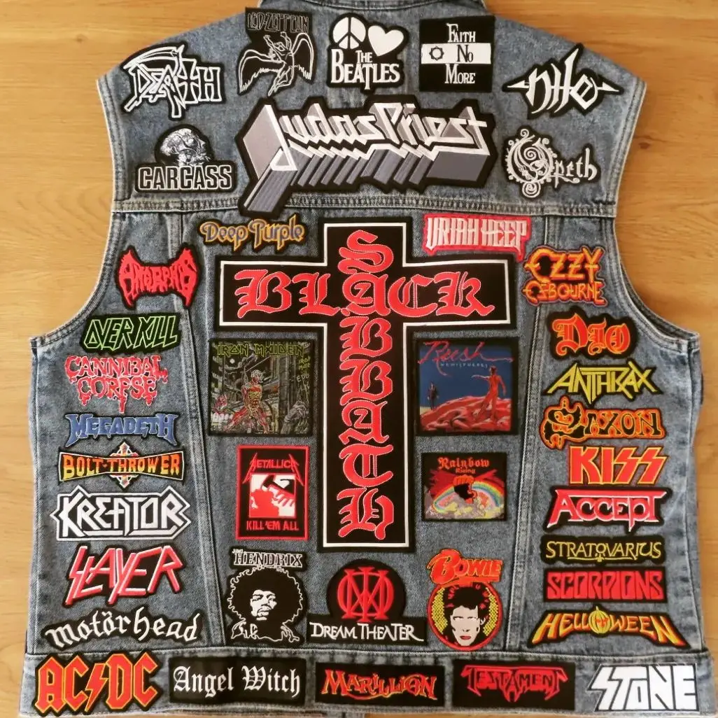 Wholesale Band Embroidery Iron On Patches Woven Badge Custom Metal Band ...