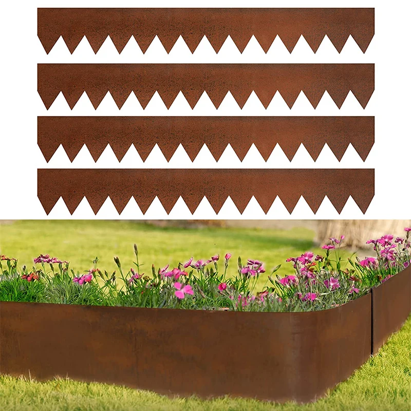 Corten Steel Garden Edging 5.5" X 32.8' Metal Rusted Landscape Edging ...