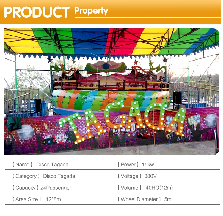 Scrambler Amusement Park Ride - Funfair Big Disco Tagada