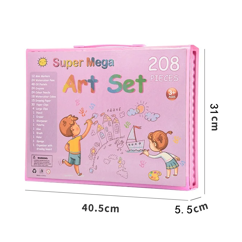 208 Piece Art Set - Portable and Eco-Friendly Drawing Kits