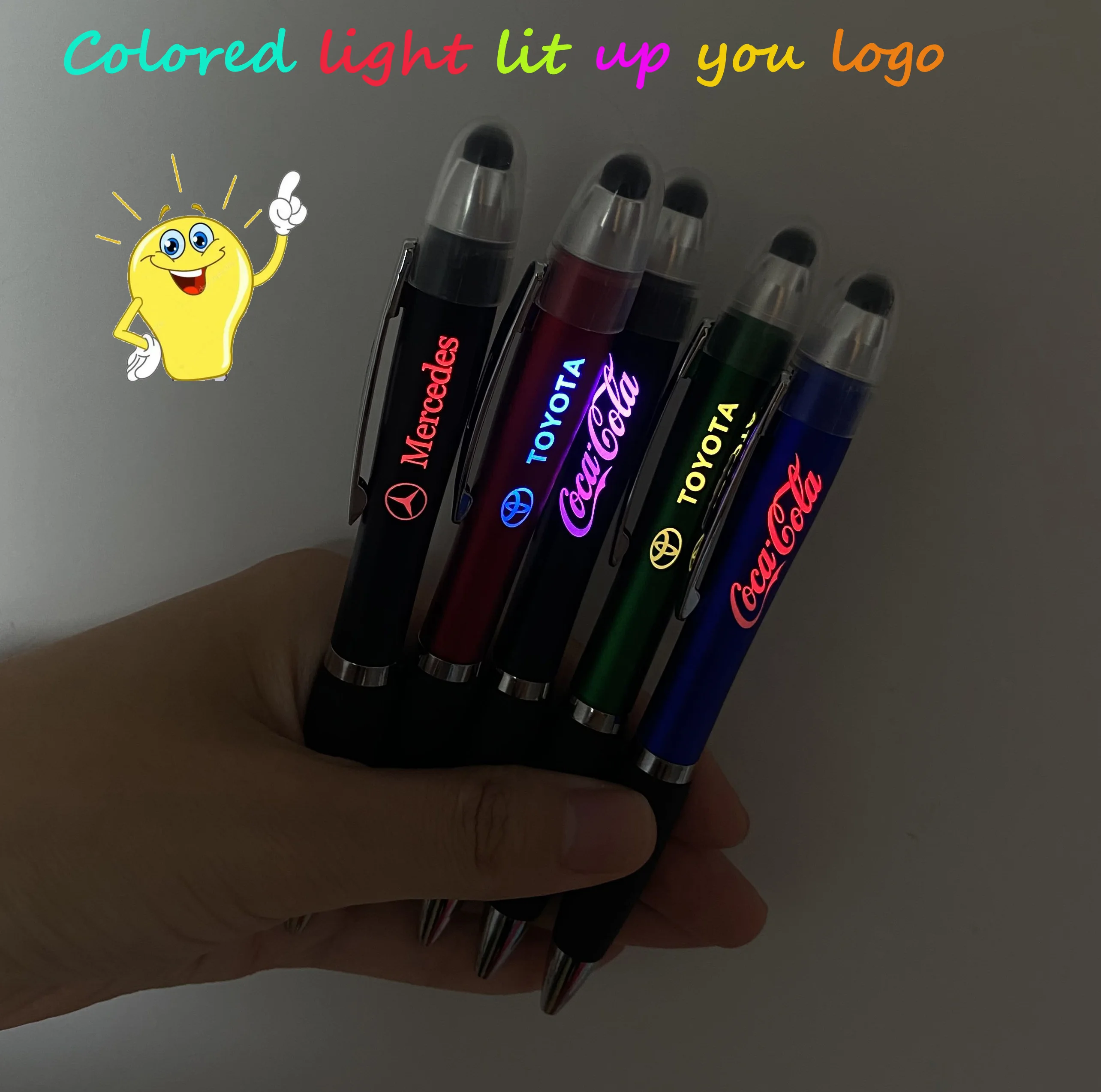 Custom Logo Gift Ballpoint LED Glow Pen - Promotional Pen