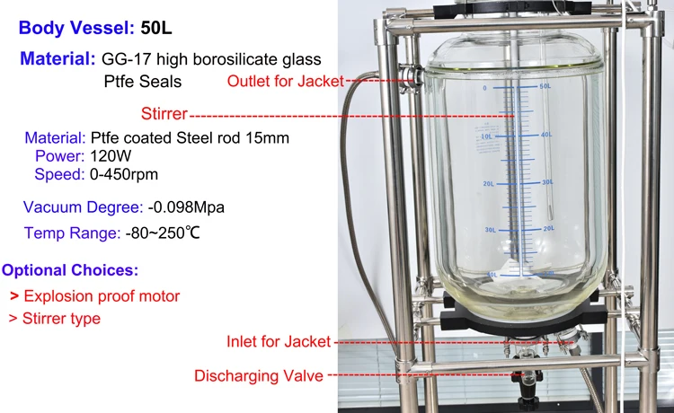 S-20L S-50L Reactor Glassware Laboratory 20 50 Litre Glass Distillation ...