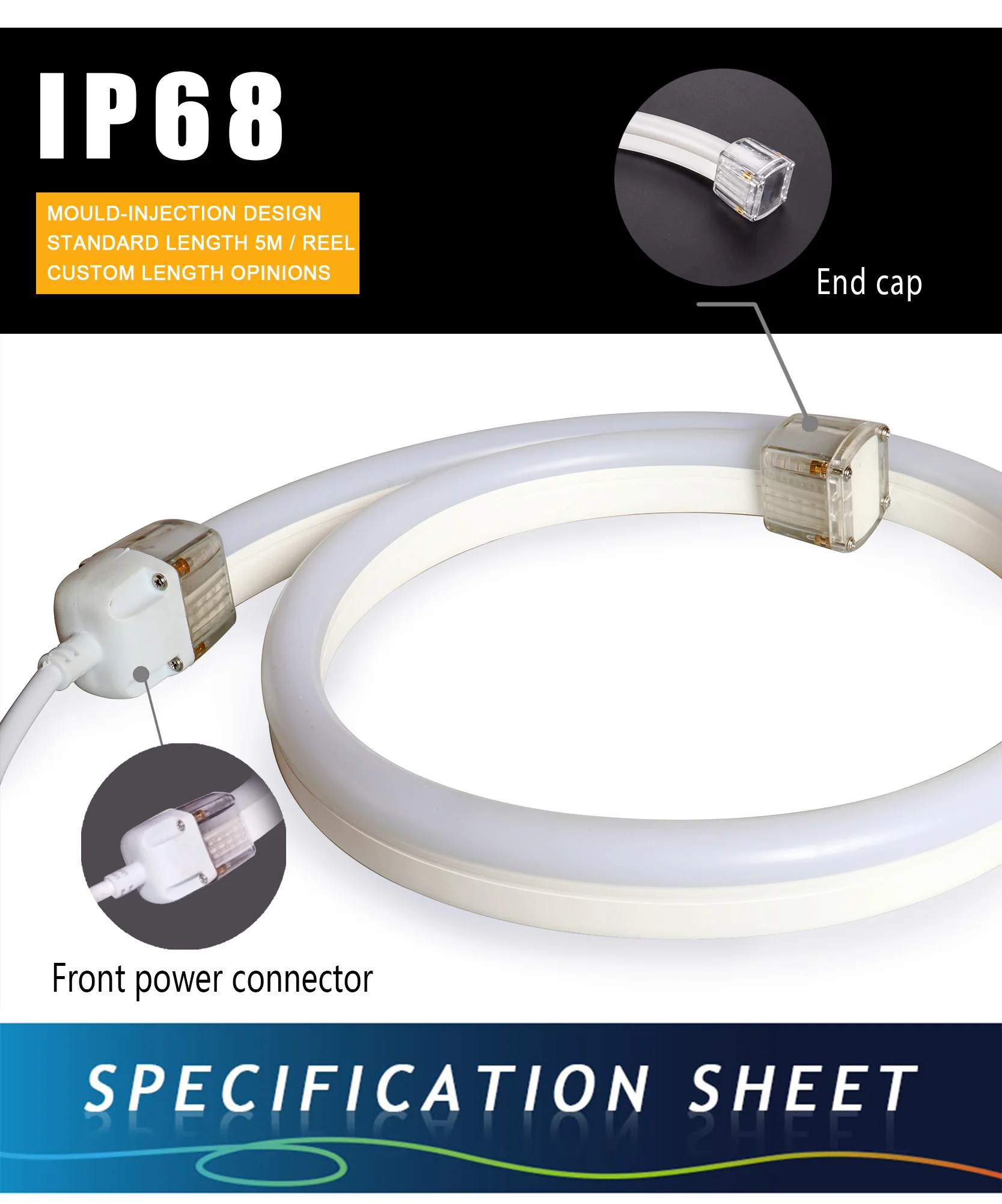 Smd5050 Addressable Dmx Rgb Led Neon Flex Light 100m Roll Up 15x26mm ...