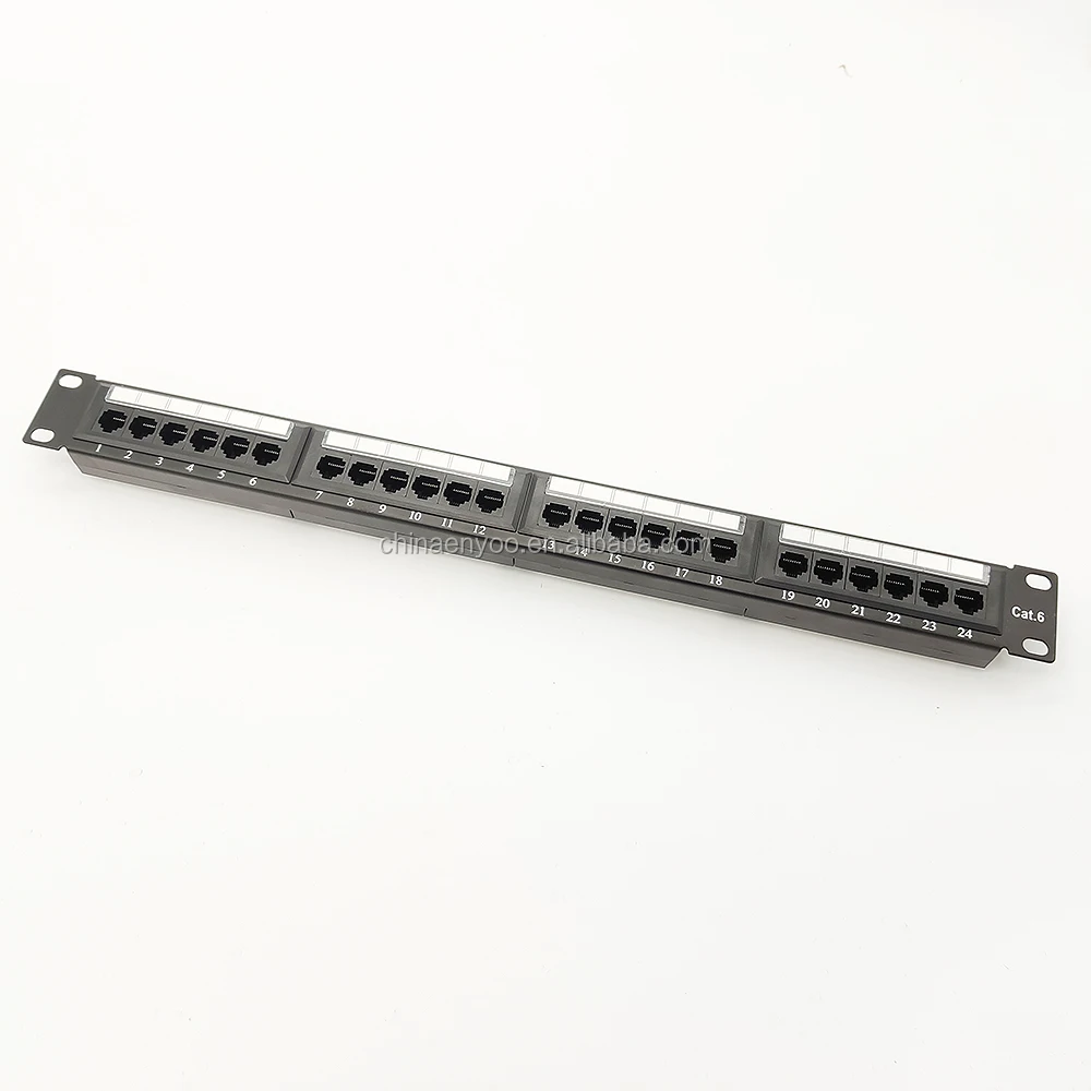 24 Ports 1U Rack Moutable Cat6 UTP Patch Panel with Bracket