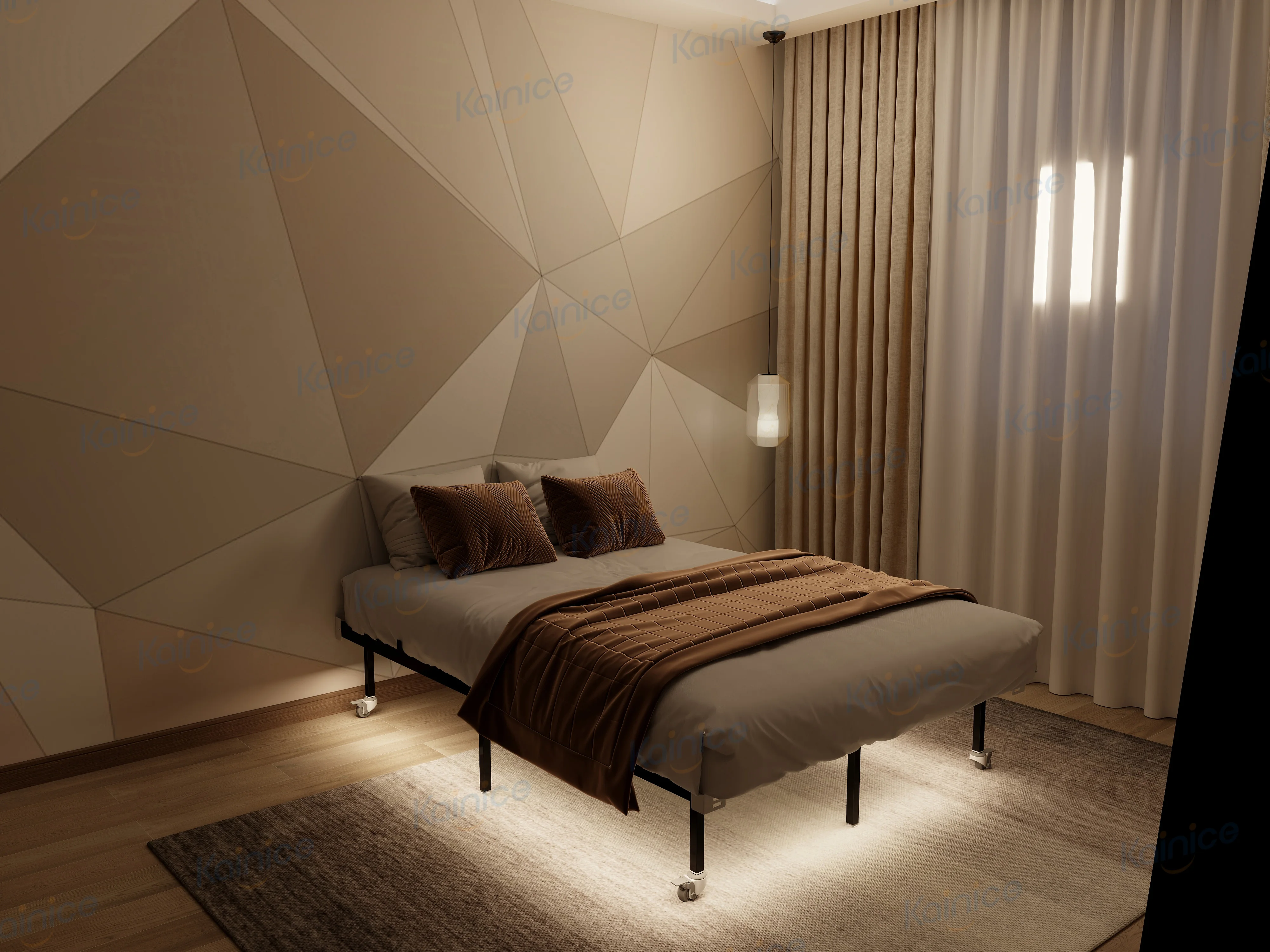 Kainice Foldable Metal Bed Base - Portable & Simple Design