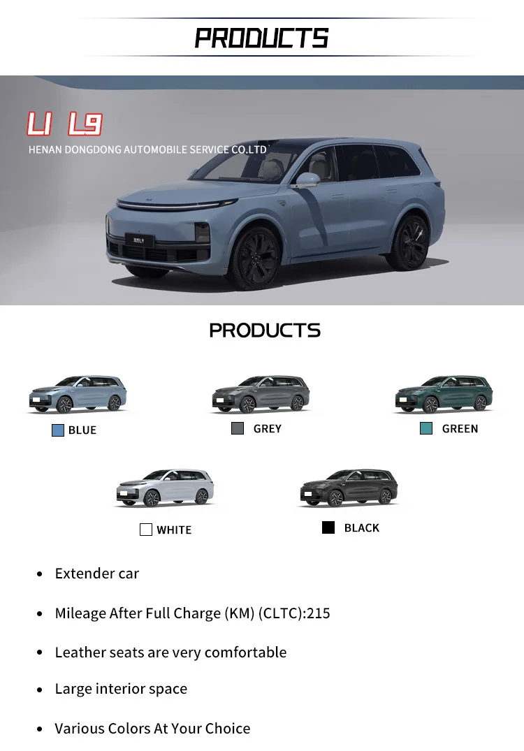 In Stock Wholesale Li L9 Extender Electric Petrol Vehicles Suv Ev Cars ...