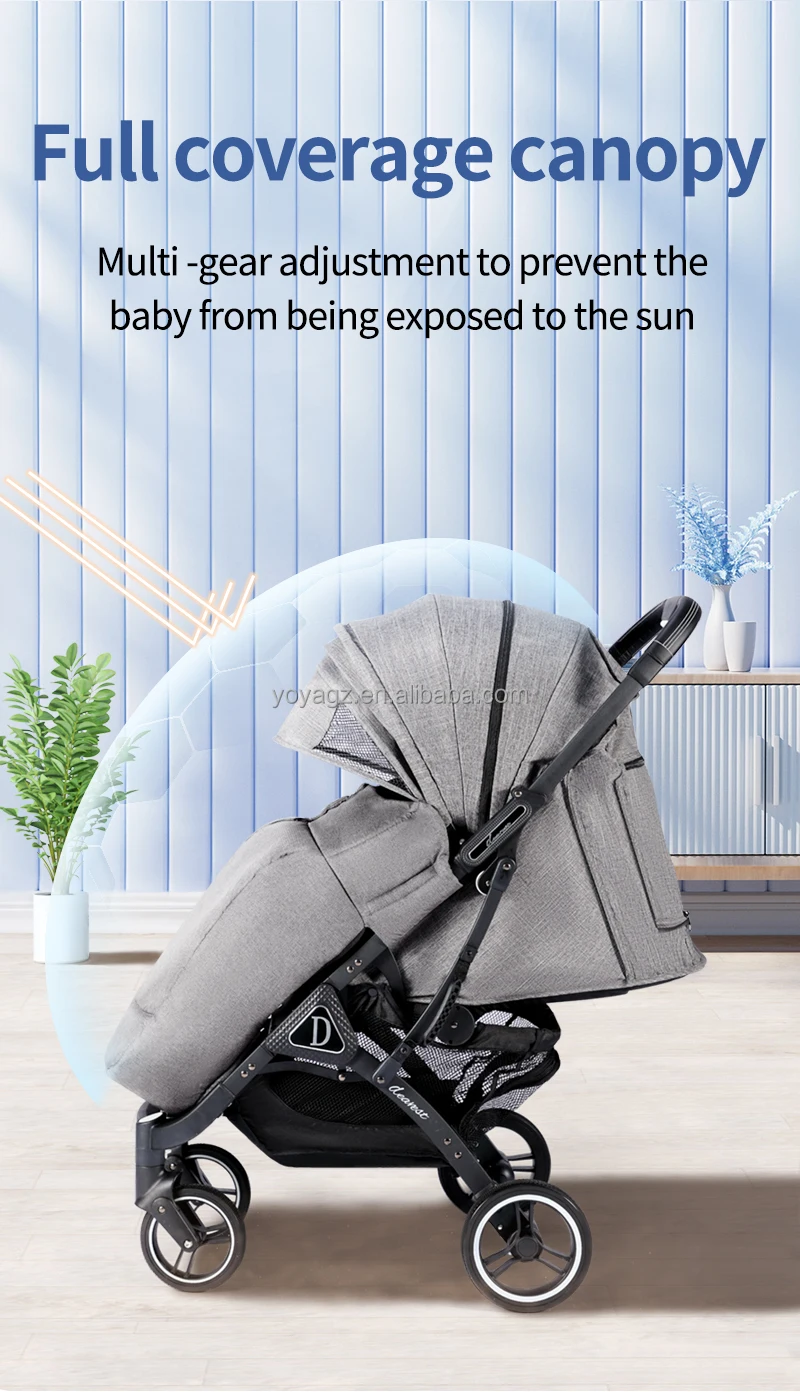 Comfortable And Lightweight Foldable Baby Stroller With Mommy Bag ...