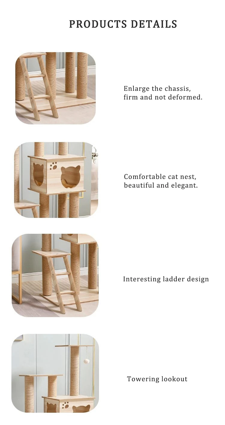 Wholesale Sisal Castle Modern Large Cat Tree Cat Climbing Rack Solid ...