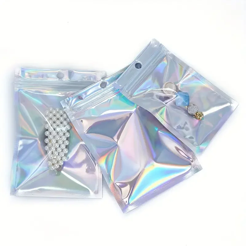 Customize Laser Pvc Shopping Bag And Transparent Holographic Tote Holo ...