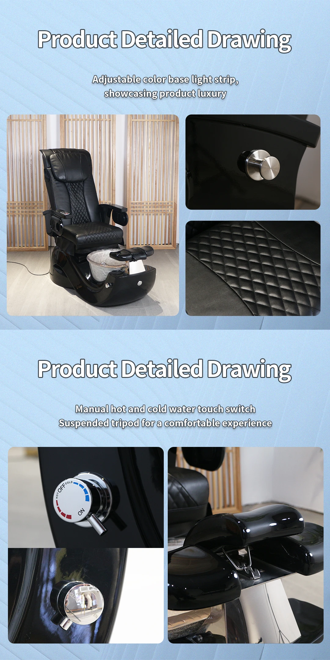 Healthtec Remote Control Pedicure Spa Massage Chair For Nail Salon ...