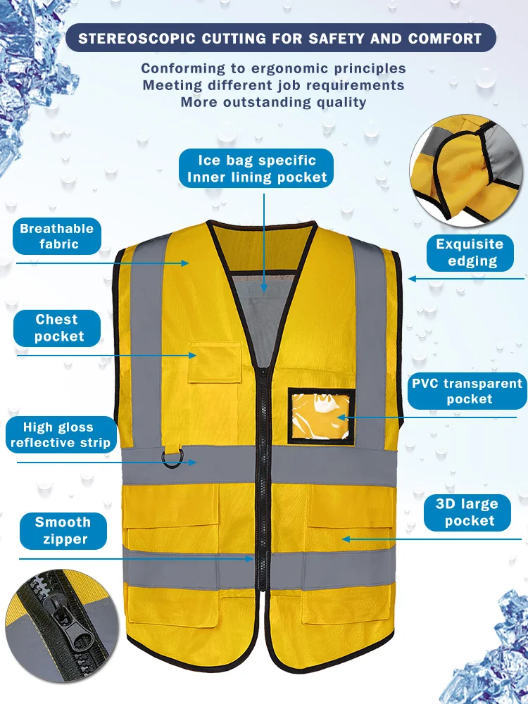 2024 Newest Custom Body Evaporative Reflective Cooling Safety Vest With ...