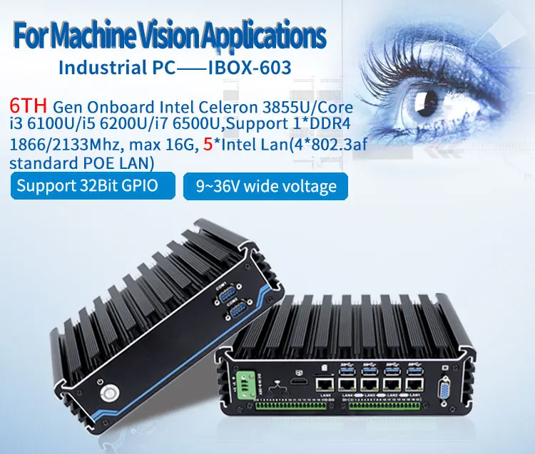 6th Gen Processor Machine Vision Industrial Computer With 4 Poe Port ...