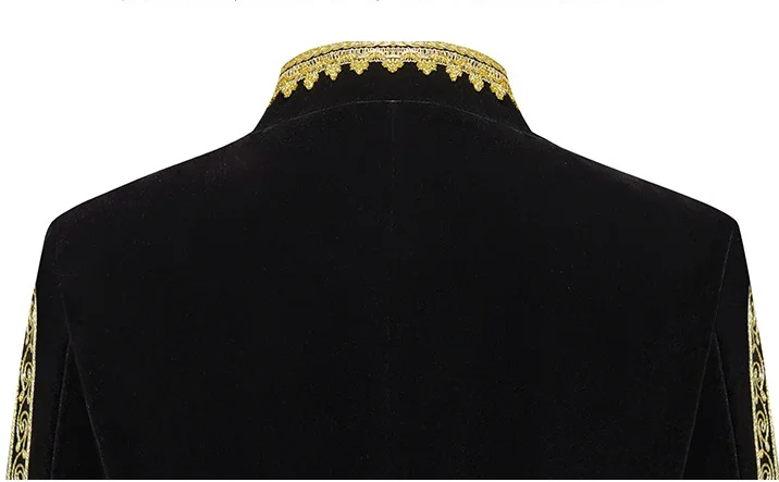 Embroidered Male Singer Stage Performance Host Standing Collar Jacket ...